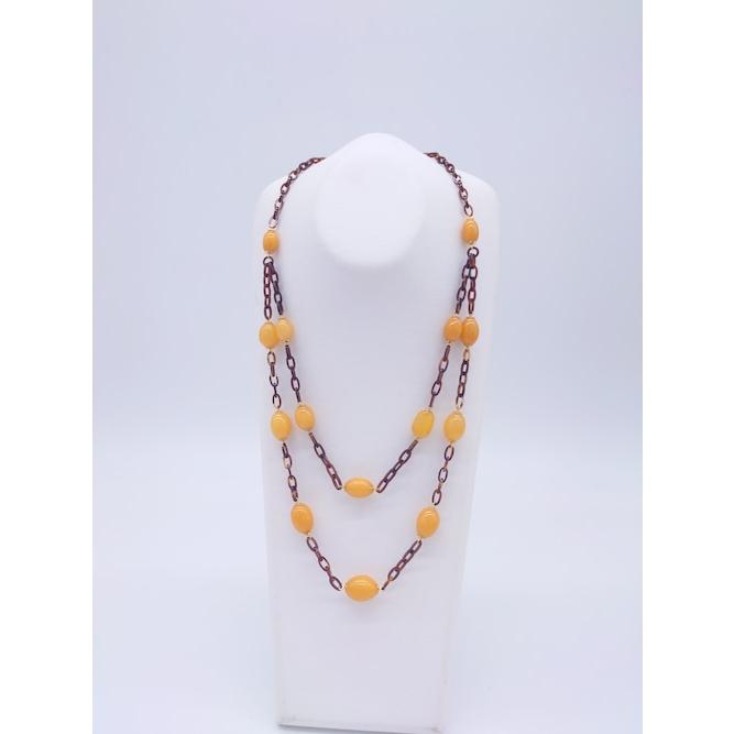 本べっ甲 ネックレス 希少 ミルキーカラー 琥珀 二連 乳白 フォーマル リーズナブル 天然素材 本物(N-223) : n-223 : なにわべっ甲プラージュ - 通販 - Yahoo!ショッピング