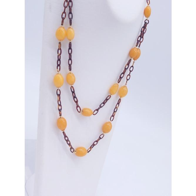 本べっ甲 ネックレス 希少 ミルキーカラー 琥珀 二連 乳白 フォーマル リーズナブル 天然素材 本物(N-223) : n-223 : なにわべっ甲プラージュ - 通販 - Yahoo!ショッピング