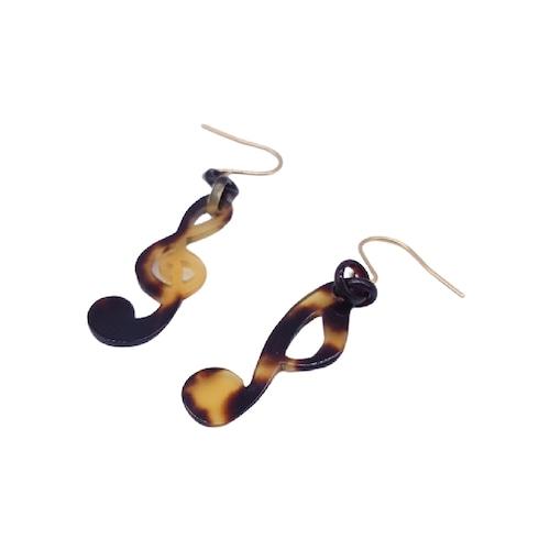 本べっ甲 ピアス 音符 可愛い ユラユラ カジュアル チタン お手軽 プレゼント (Pi-142) : pi-142 : なにわべっ甲プラー ...