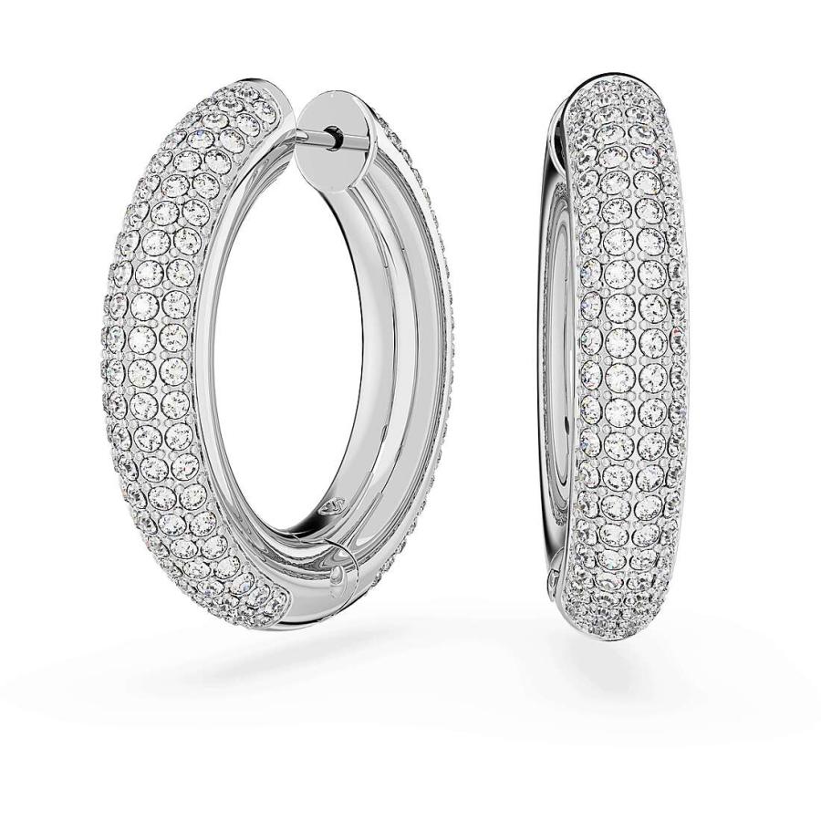 スワロフスキー Swarovski Dextera フープピアス ロジウム・プレーティング 5651392 : 5651392 ...
