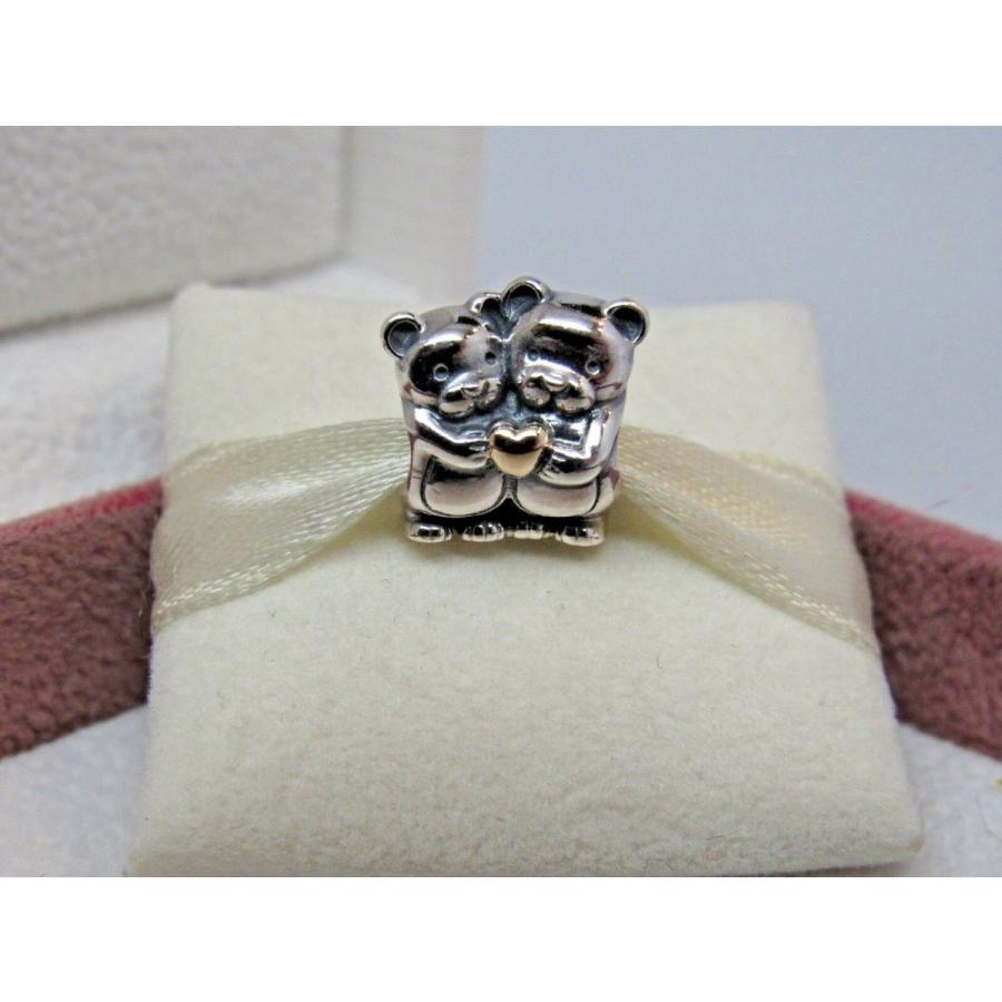PANDORA Pandora パンドラ チャーム ラブ ベア Bear Hug w/14kt Gold Charm 791395 Love ...