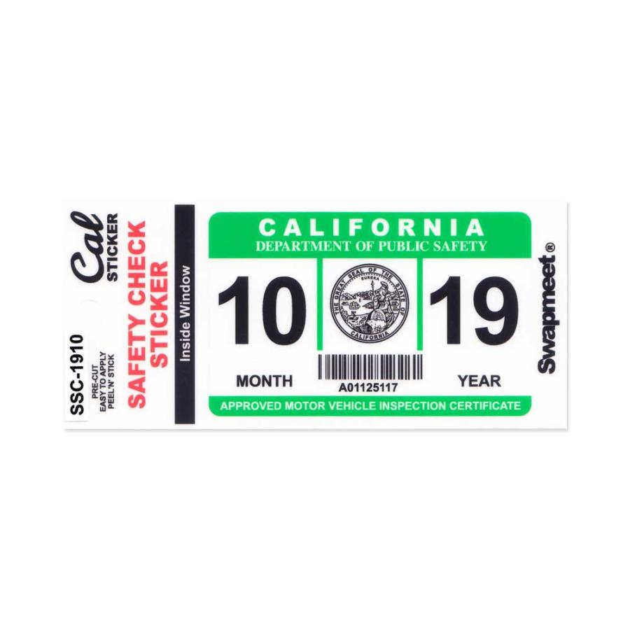 セーフーティチェックステッカー 車 アメリカン 車検ステッカー パロディ カリフォルニア 裏貼り SAFETY CHECK STICKER ...