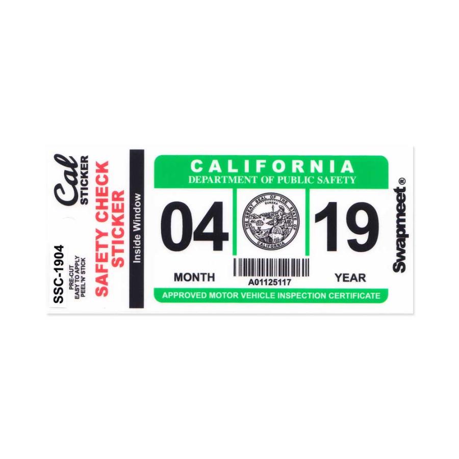 セーフーティチェックステッカー 車 アメリカン 車検ステッカー パロディ カリフォルニア 裏貼り SAFETY CHECK STICKER 4 ...