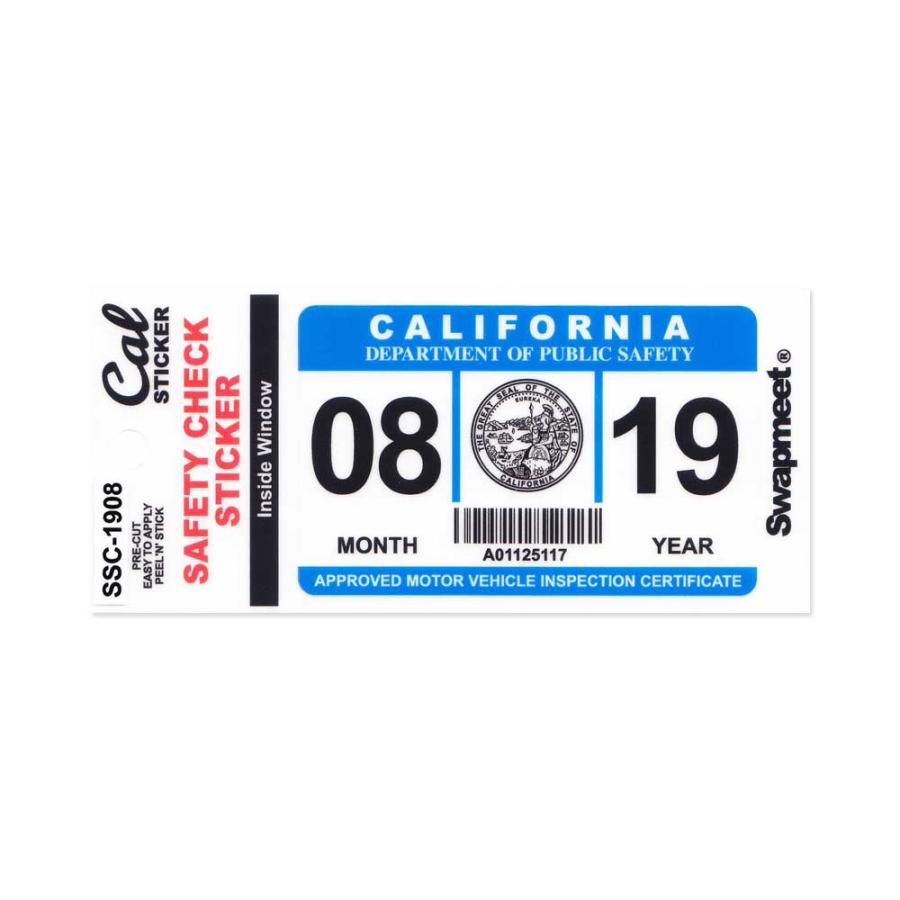 セーフーティチェックステッカー 車 アメリカン 車検ステッカー パロディ カリフォルニア 裏貼り SAFETY CHECK STICKER 8 ...