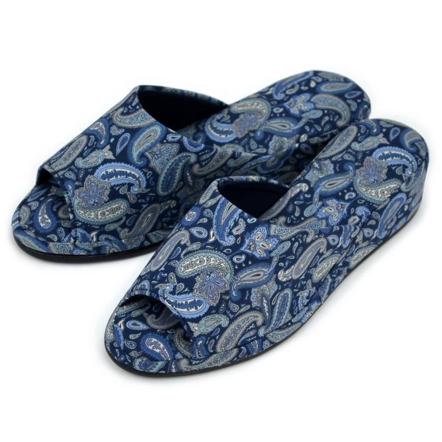スリッパ ヒール ペイズリー Sサイズ Fサイズ レッド ブルー日本製 美脚 普通サイズ 小さめサイズ 小さいサイズ 可愛い おしゃれ ...
