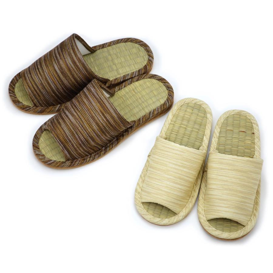 2足セット スリッパ タタミ 和風 メンズ ブラウン レディース ベージュM+L 来客用 涼しい 爽やか い草 イ草 畳 たたみ 天然素材 ...