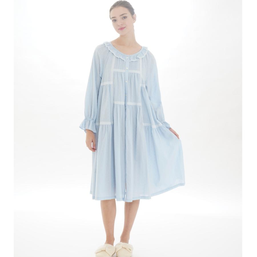 ナルエー ワンピース コットンカットドビーワンピース クリーム ブルー ピンクネグリジェ ルームウェア 綿100% Moon Tan ...