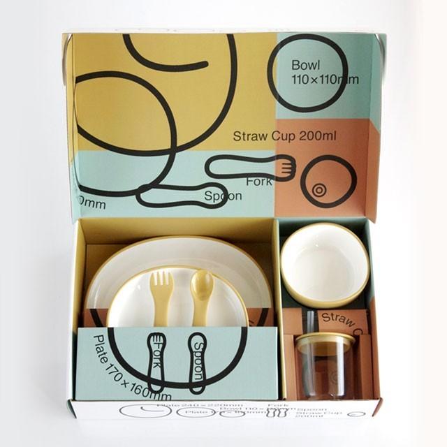 KINTO BONBO 6pcs セット キントー ボンボ ブルーグレー/イエロー/オレンジ 子供用 食器セット : 10003944 ...