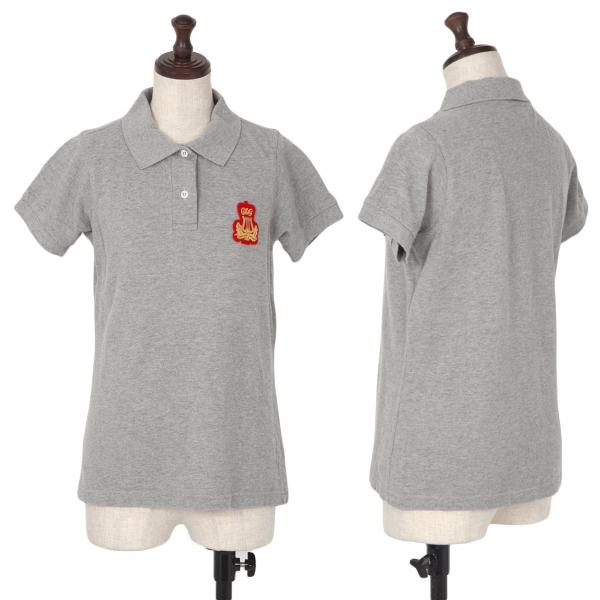 コムコム コムデギャルソンCOMME des GARCONS エンブレムモールワッペン鹿の子ポロシャツ グレーS 【レディース】 : k ...