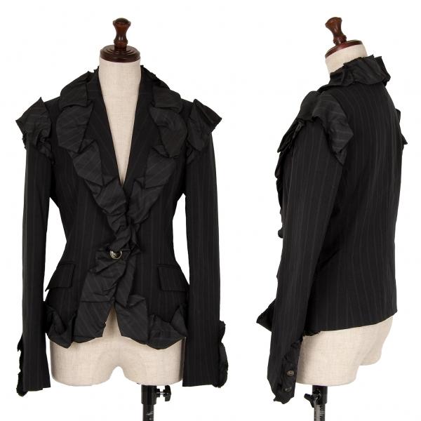 ISSEY MIYAKE イッセイミヤケISSEY フリル装飾ストライプ ISSEY MIYAKE イッセイミヤケISSEY フリル装飾ストライプ