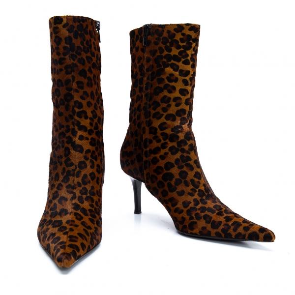 スタジオポリーニSTUDIO POLLINI レオパードハラコヒールブーツ 茶35(22.5位) 【レディース】 : プレイフル Yahoo!ショッピング店 - 通販 - Yahoo!ショッピング