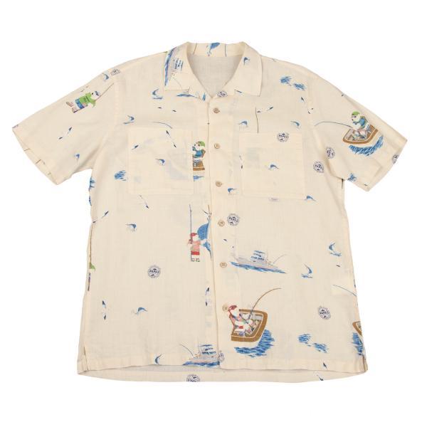 PAPAS パパスPapas リネンフィッシングプリントアロハシャツ クリーム48M 【メンズ】 : プレイフル Yahoo!ショッピング店 - 通販 - Yahoo!ショッピング