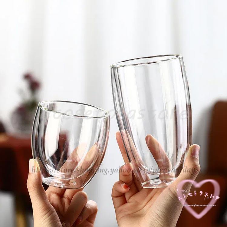 グラス 6個セット ダブルウォール 480ml 380ml 250ml ダブルウォールグラス 耐熱 保温 保冷 二重構造 コップ コーヒー 透 : PleasantDay Yahoo!SHOP ...
