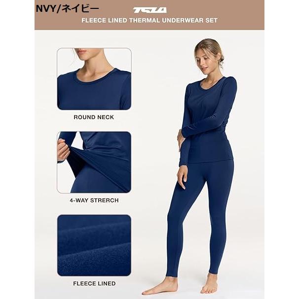 TSLA TESLA [テスラ] レディース あったかインナー 冬用 裏起毛 秋 上下セット ヒートテック 極暖インナー 防寒インナー ...