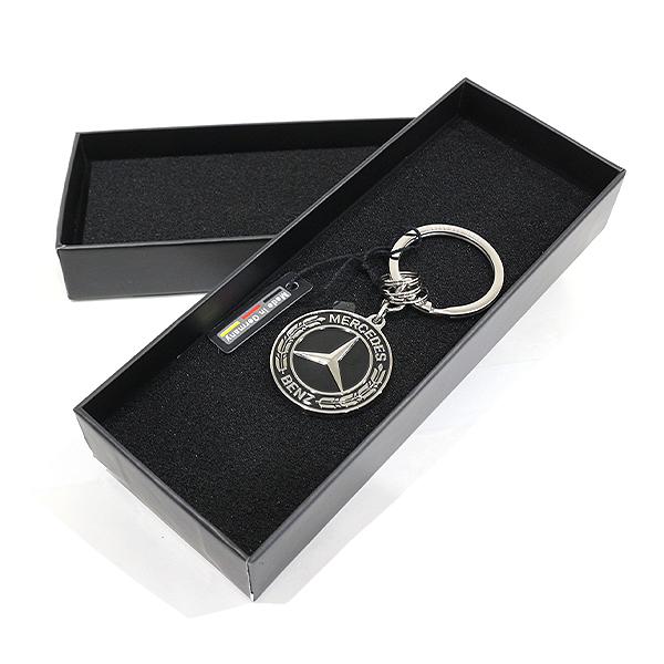 メルセデス・ベンツ 純正部品 コレクション キーホルダー ローレルリース キーリング ブラック ステンレススティール製 ミニリング付き ...