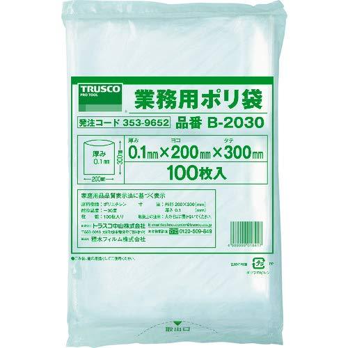 TRUSCO(トラスコ) 厚手ポリ袋 縦300×横200×t0.1 透明 100枚入 B-2030 : plusa - 通販 - Yahoo!ショッピング