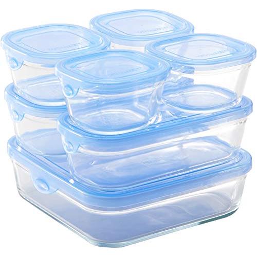 iwaki(イワキ) 耐熱ガラス 保存容器 ブルー 7個セット パック&レンジ PSC-NPR-B7 : plusa - 通販 - Yahoo!ショッピング