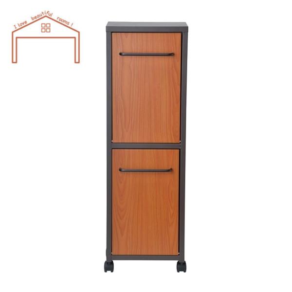 TRASH DOUBLE ダークウッド S23-0593 セトクラフト SETOCRAFT ゴミ箱 ダストボックス 分別 室内 キッチン 台所 キャスター付き おしゃれ ギフト ポイント利用 ...