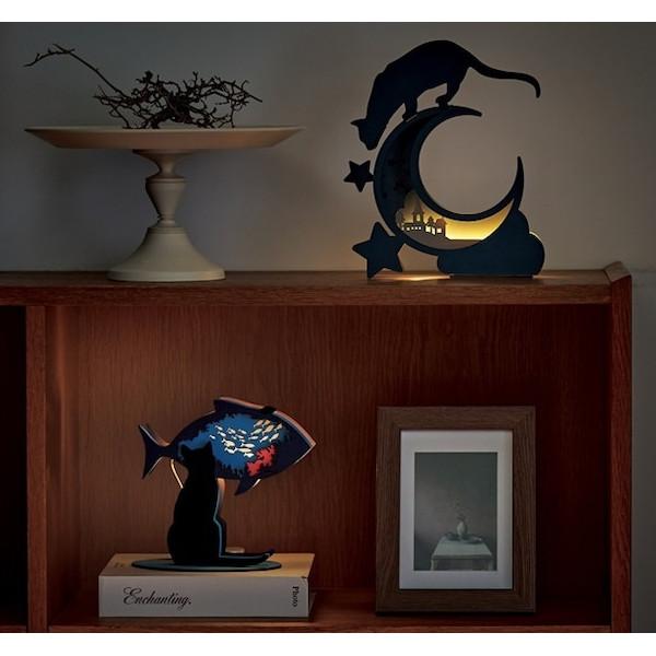 ライト 猫と月夜 W23-0005 セトクラフト SETOCRAFT 猫 ねこ 生き物 動物 照明 間接照明 テーブルランプ 卓上 おしゃれ プレゼント ギフト ポイント利用 : プラスマート ...