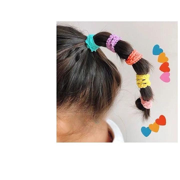 plusnao（プラスナオ） ヘアゴム 髪ゴム 50本セット 子供用 キッズ カラフル 太め ヘアアクセサリー ヘアアレンジ まとめ髪 髪留め ...