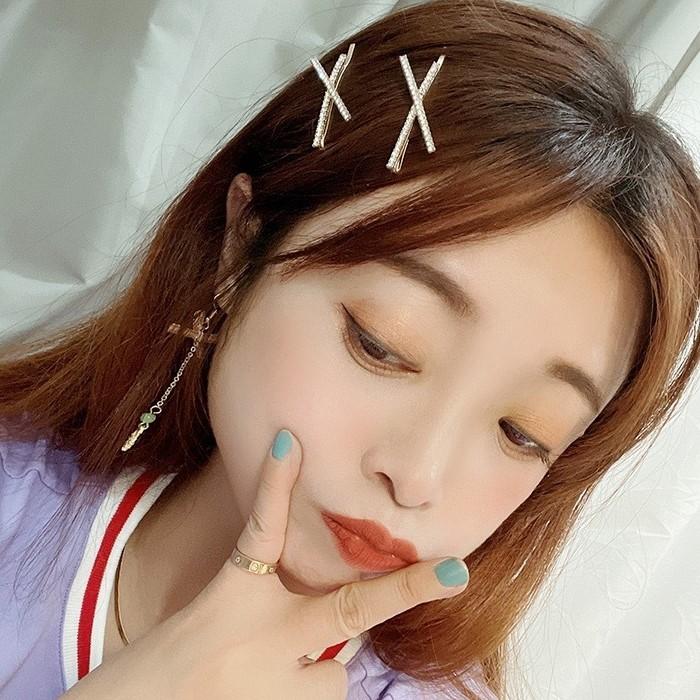 plusnao（プラスナオ） ヘアピン 髪留め レディース 女性 ヘアアクセサリー ファッション雑貨 クロス X字 ラインストーン ゴールドカラー シルバーカラー シンプル 可愛い : プラス ...