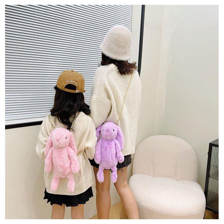 うさぎのぬいぐるみショルダーバッグ ぬいぐるみバッグ レディース キッズ 鞄 チェーン かわいい 可愛い 面白い ふわふわ カラバリ豊富 白 ...
