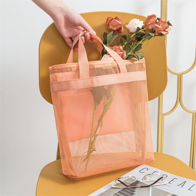 plusnao（プラスナオ） トートバッグ ビーチバッグ 男女兼用 レディース メンズ ユニセックス 手提げ メッシュ プールバッグ ファスナー 大容量 通気性 スパグッズ 温泉 : プラス ...