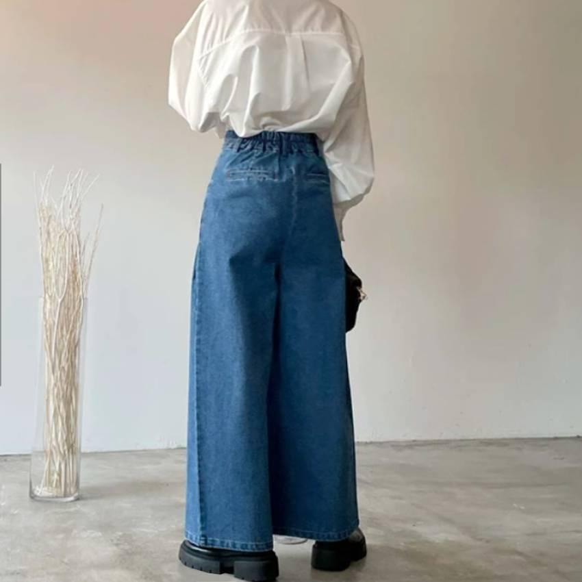 plusnao 2タックデニムパンツ ワイドデニム バギージーンズ レディース ボトムス ロングパンツ 長ズボン ジーパン おしゃれ かわいい 女性 : プラスナオYahoo!店 - 通販 ...