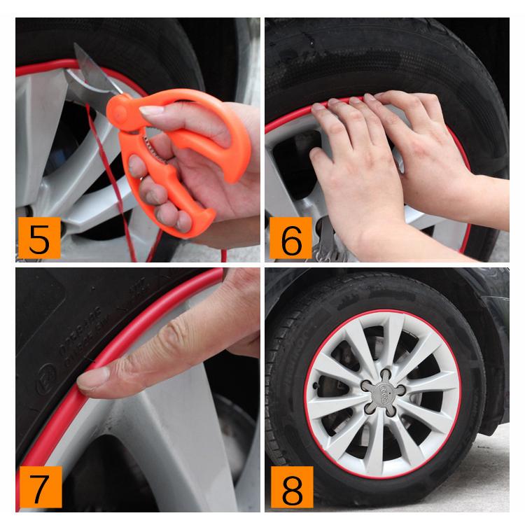 ホイールリムステッカー 8m リムテープ リムガード カーステッカー 車用品 カー用品 ホイール リム ステッカー シール 粘着テープ 装飾 デコレー : car-92207 : プラスナオ ...