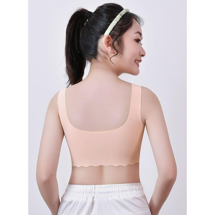 plusnao ジュニアブラ キッズブラ インナー 下着 子供用 ブラジャー ハーフトップ ノンワイヤー パッド付き シームレス ウサギ 可愛い シンプル スポーツブ : プラスナオYahoo ...