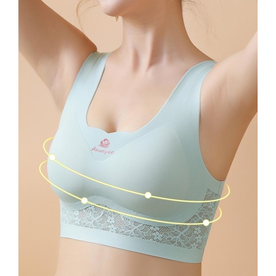 plusnao ハーフトップブラ ブラジャー ノンワイヤー レディース 女性 婦人 下着 インナー カップ付き レース シンプル 大きいサイズ シームレス 響きにくい : プラスナオYahoo ...