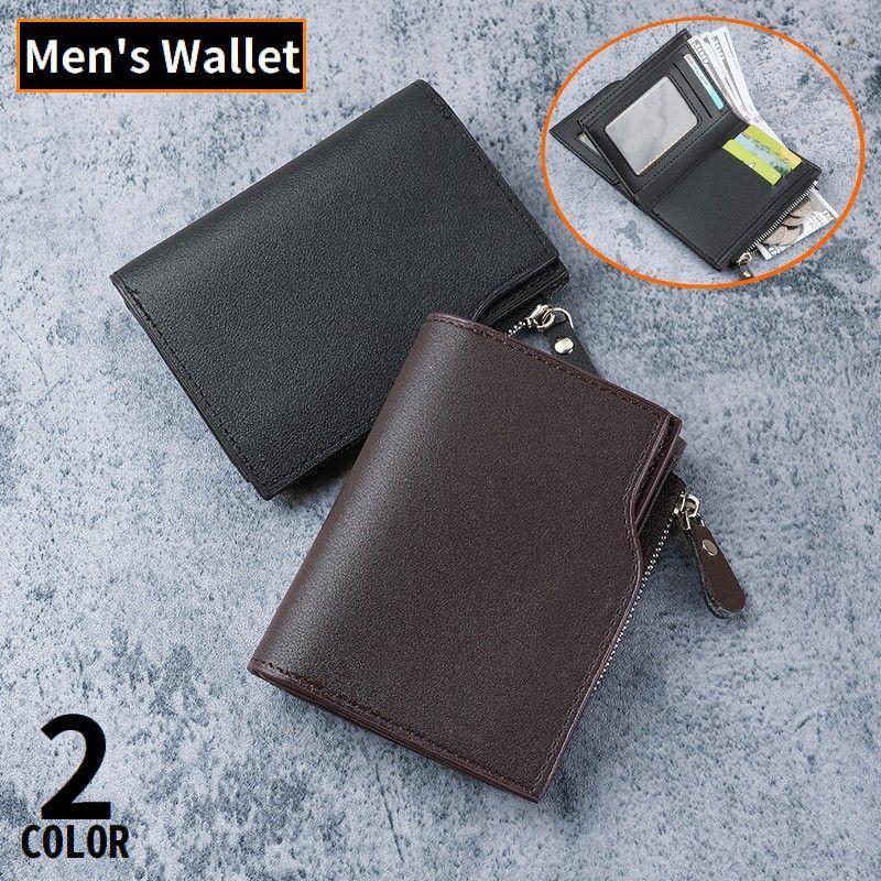plusnao ミニ財布 二つ折り 男性 PUレザー コンパクト 大容量 ウォレット 小銭入れ お札入れ カードケース コインケース パスケース : プラスナオYahoo!店 - 通販 ...