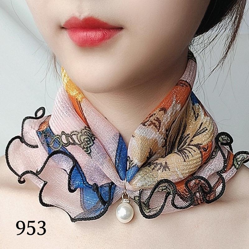 スカーフ ヘアバンド ハンドバンド 3WAY レディース 女性用 フェイパール 総柄 メッシュ メロウフリル かわいい おしゃれ 上品 きれいめ デザ :oth-51067:プラスナオ ...