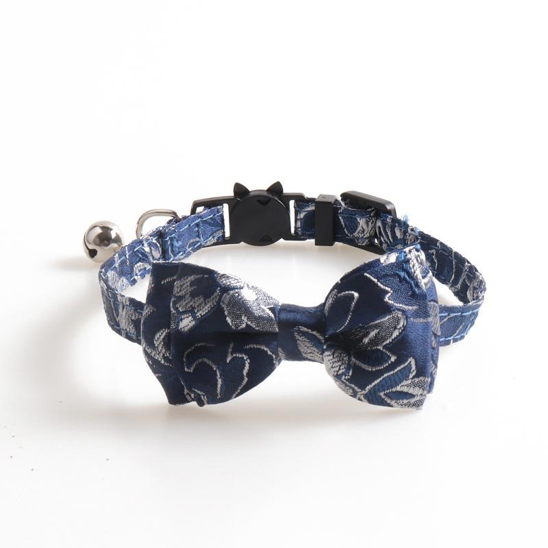 plusnao 猫用首輪 セーフティバックル CATカラー リボン付 くびわ チョーカー 蝶ネクタイ 鈴付き 和柄 チャイナ柄 ねこ 愛猫 ネコ用品 ペットグッズ お : プラスナオYahoo ...