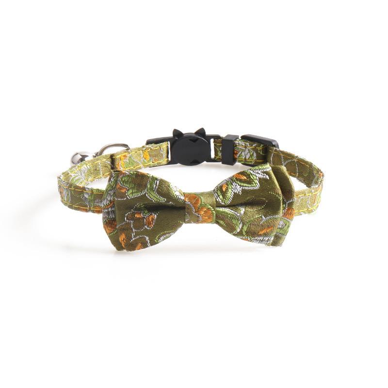 plusnao 猫用首輪 セーフティバックル CATカラー リボン付 くびわ チョーカー 蝶ネクタイ 鈴付き 和柄 チャイナ柄 ねこ 愛猫 ネコ用品 ペットグッズ お : プラスナオYahoo ...