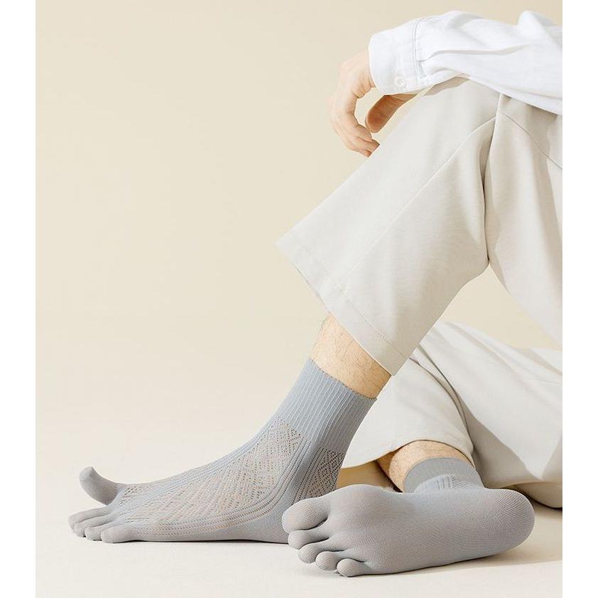plusnao 5本指靴下 クルーソックス かかとなし メンズ 薄手 メッシュ 吸汗 通気性 防臭 蒸れにくい ひし形 幾何学 おしゃれ 春夏 : プラスナオYahoo!店 - 通販 ...