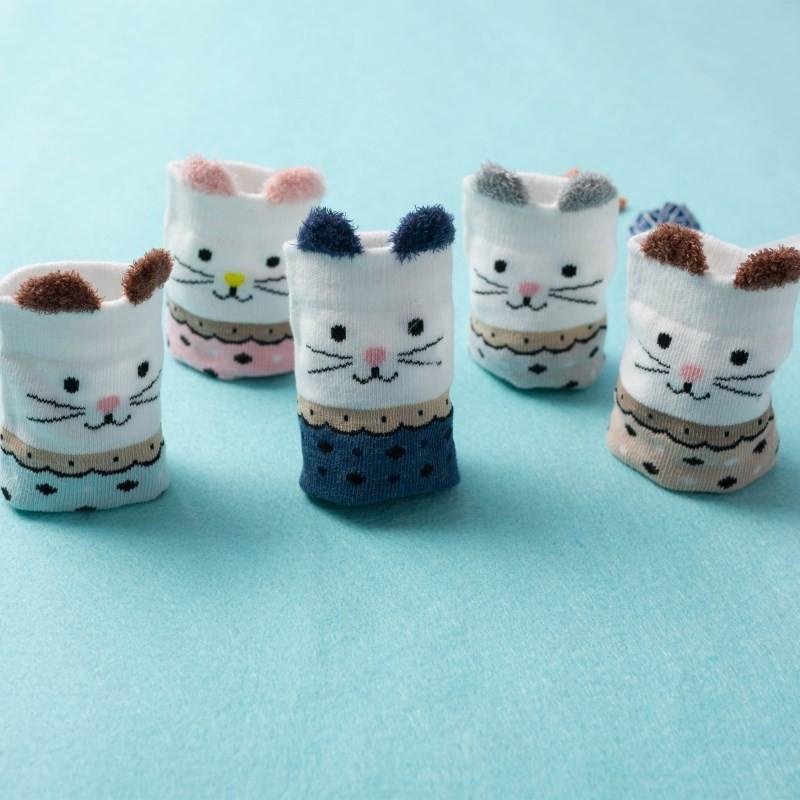 plusnao 靴下 5枚セット キッズ クルーソックス 猫 CAT 耳付き イラスト カラバリ豊富 女の子 お出かけ おしゃれ キュート かわいい : プラスナオYahoo!店 - 通販 ...