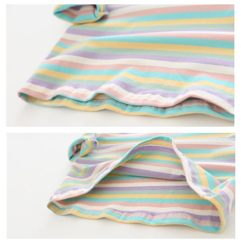 ワンピース チュニック キッズ 女の子 長袖 ラウンドネック ボーダー 虹色 レインボー カラフル シャツスカート 秋 子供服 可愛い お洒落 80c :top-23550:プラスナオ ...