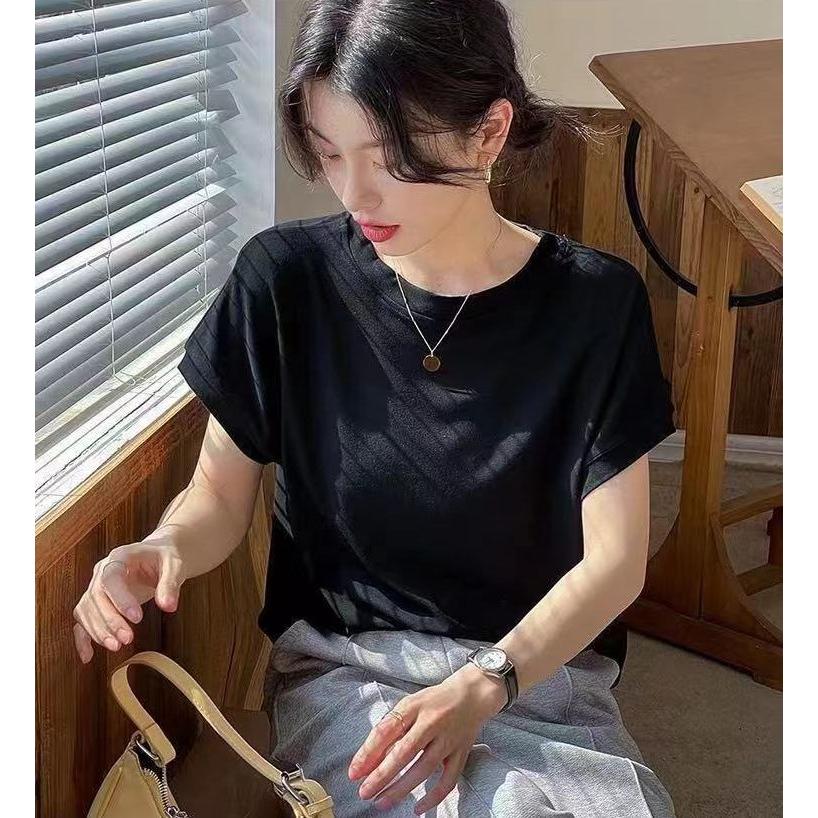 Tシャツ 半袖 カットソー 大きいサイズ レディース トップス ラウンドネック 丸首 プルオーバー シンプル 無地 カラバリ豊富 : top-52616 : プラスナオYahoo!店 - 通販 ...