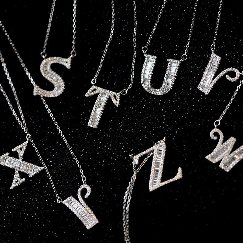 plusnao ネックレス チェーンネックレス イニシャル アルファベット ペンダント アクセサリー シルバーカラー シンプル レディース おしゃれ ギフト : プラスナオYahoo!店 ...