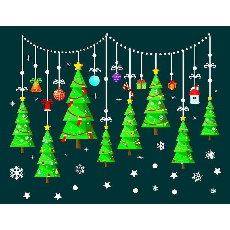 plusnao ウォールステッカー 貼ってはがせる クリスマス ガーランド風 ツリー ベル オーナメント 飾り MerryChristmas X mas パーティー : プラスナオYahoo ...
