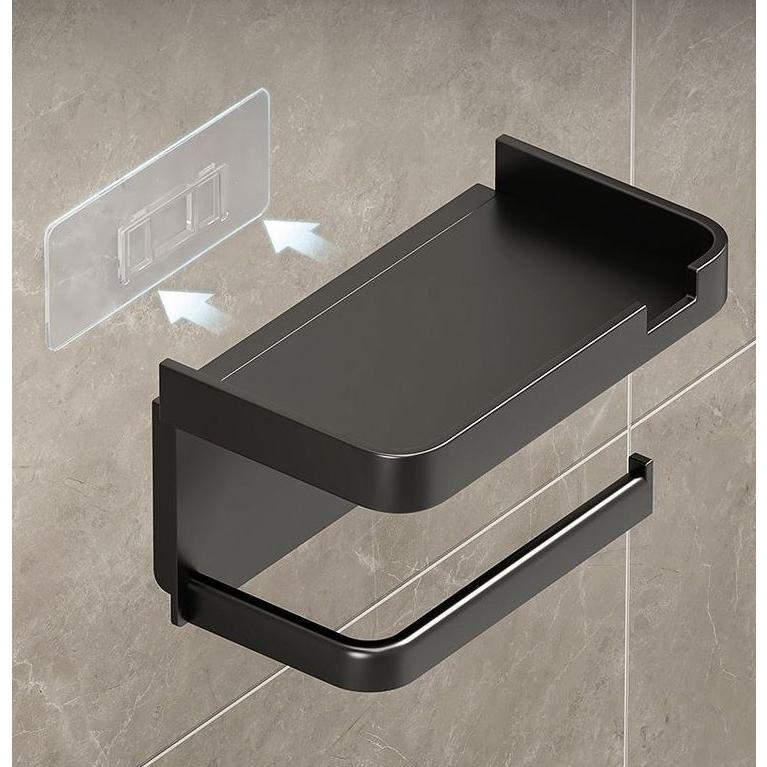 トイレットペーパーホルダー ティッシュホルダー 小物入れ 小物ホルダー 小物置き 携帯置き 一体型 壁面 ウォールラック トイレ 便所 収納用品 整理 :zak-39763-1:プラスナオ ...