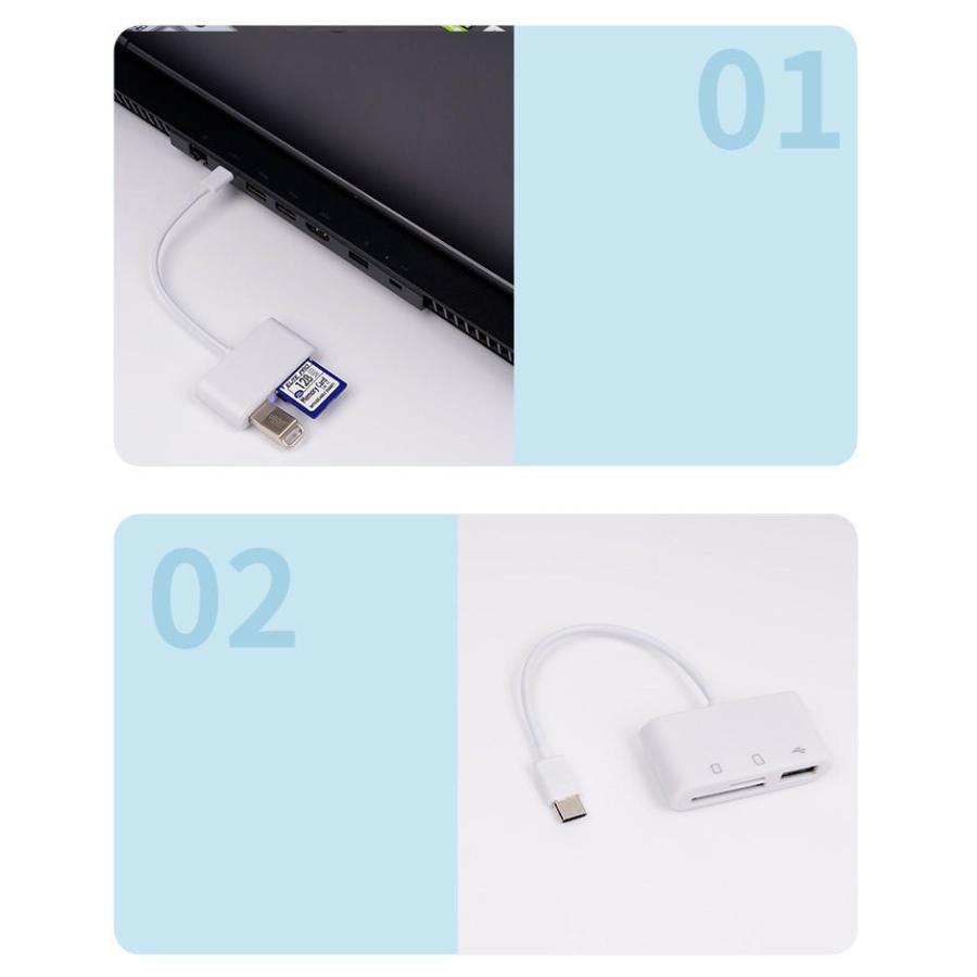 メモリーカードリーダー TypeC USBメモリ MicroSD 変換アダプター TypeB対応 PCアクセサリー MicroUSB ホワイト ブラッ : プラスナオYahoo!店 - 通販 ...