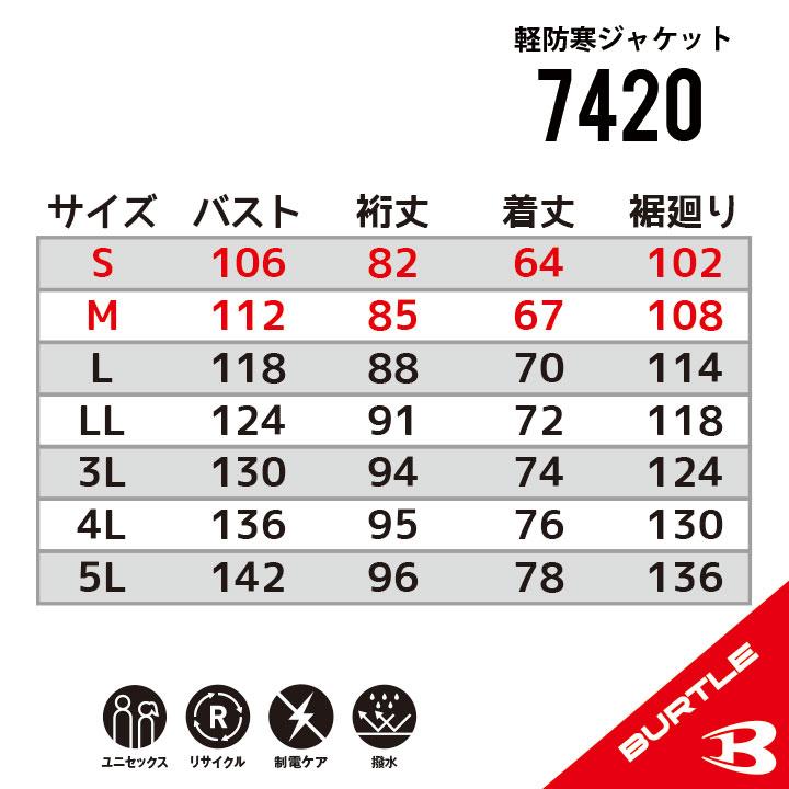BURTLE 『インボイス対応可』 【バートル 定番 軽防寒ジャケット】 秋冬 長袖 軽防寒 ジャケット 男女兼用 防風 撥水 作業着 bt-7420 : 空調服 作業着 専門店 プラステン ...