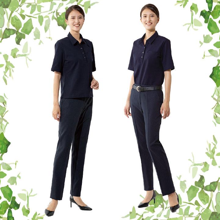 【スキッパーポロシャツ レディース 半袖 ポロシャツ】 アイトス AZ-50015 SS~5L 事務服 ポロシャツ 半袖 事務服 ポロシャツ 事務服 オフィスポロシャツ : az50015-3 ...