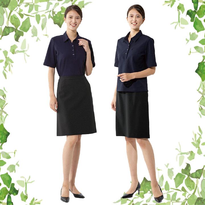 【スキッパーポロシャツ レディース 半袖 ポロシャツ】 アイトス AZ-50015 SS~5L 事務服 ポロシャツ 半袖 事務服 ポロシャツ 事務服 オフィスポロシャツ : az50015-3 ...