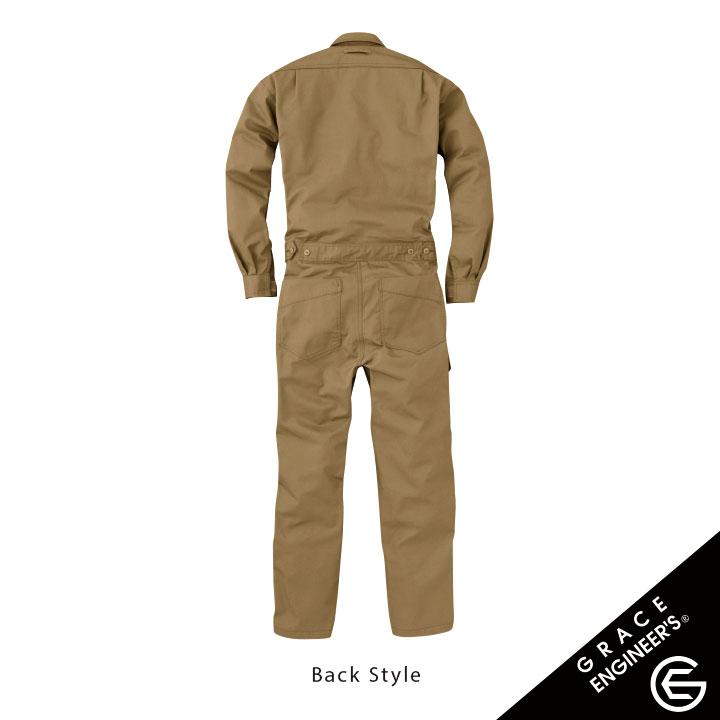 GRACE ENGINEER'S 【オーソドックスだから使いやすい】 グレイスエンジニアーズ GE-627 S~5L グレースエンジニアーズ ツナギ つなぎ 作業着 長袖 : 空調服 作業着 ...