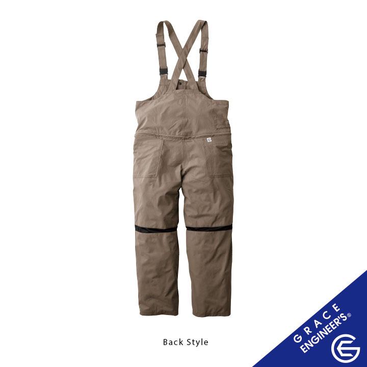 【グレースエンジニアーズ サロペット 夏用 オーバーオール】GE-710 XS~XL デッキパンツ ワークパンツ 作業着 作業服 ヒップオープン グレイスバック メンズ 710 : ge ...