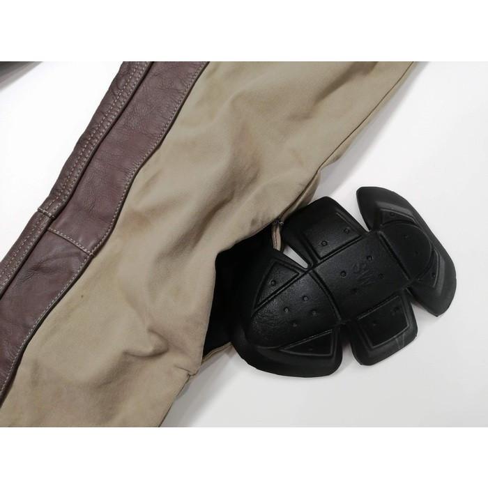 花山 パンツ ストレッチ ヒートガード 本革 切替 コットンパンツ プロテクター付き dp-32-n DEGNER デグナー バイク ツーリング ブラック グリーン ベージュ : PLUS ...