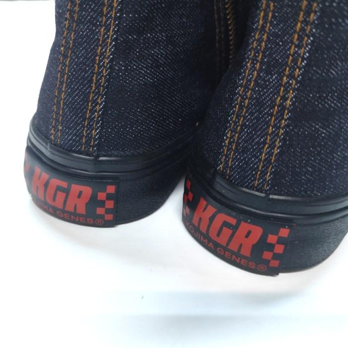 児島ジーンズ ハイカットデニムスニーカー サイドジップ ハイパーVソール by KGR kgr-8001 KOJIMA GENES アメカジ ...